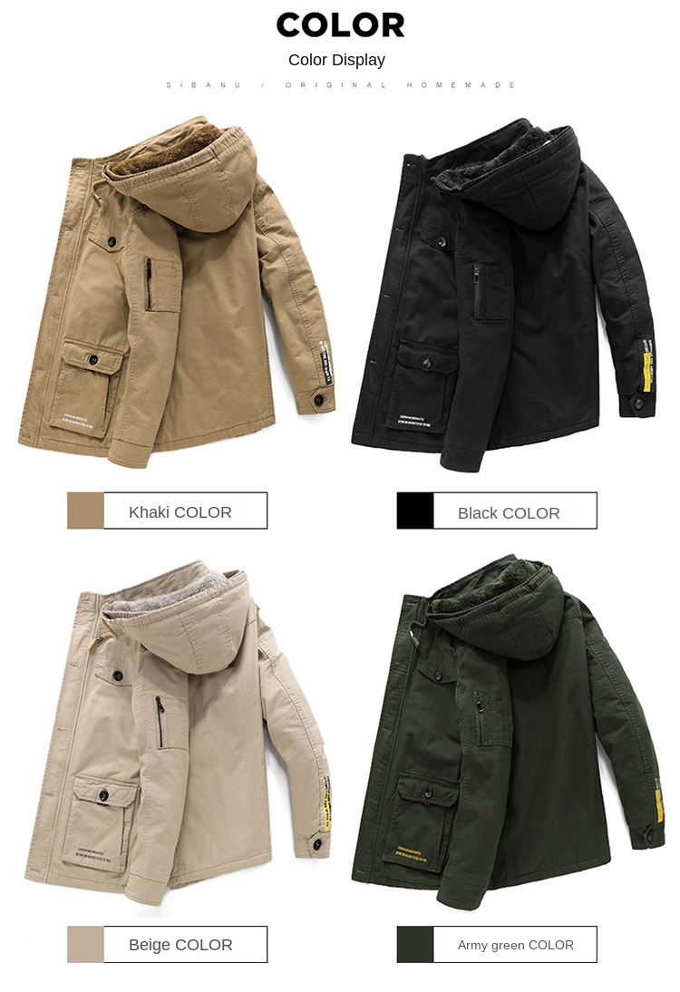 Fleece wash jacket can be detachable cap long trench coat - Krokodil ...