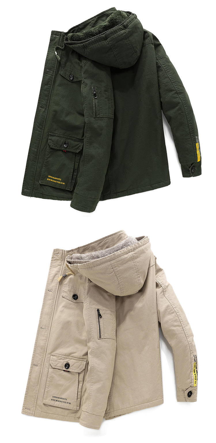 Fleece wash jacket can be detachable cap long trench coat - Krokodil ...