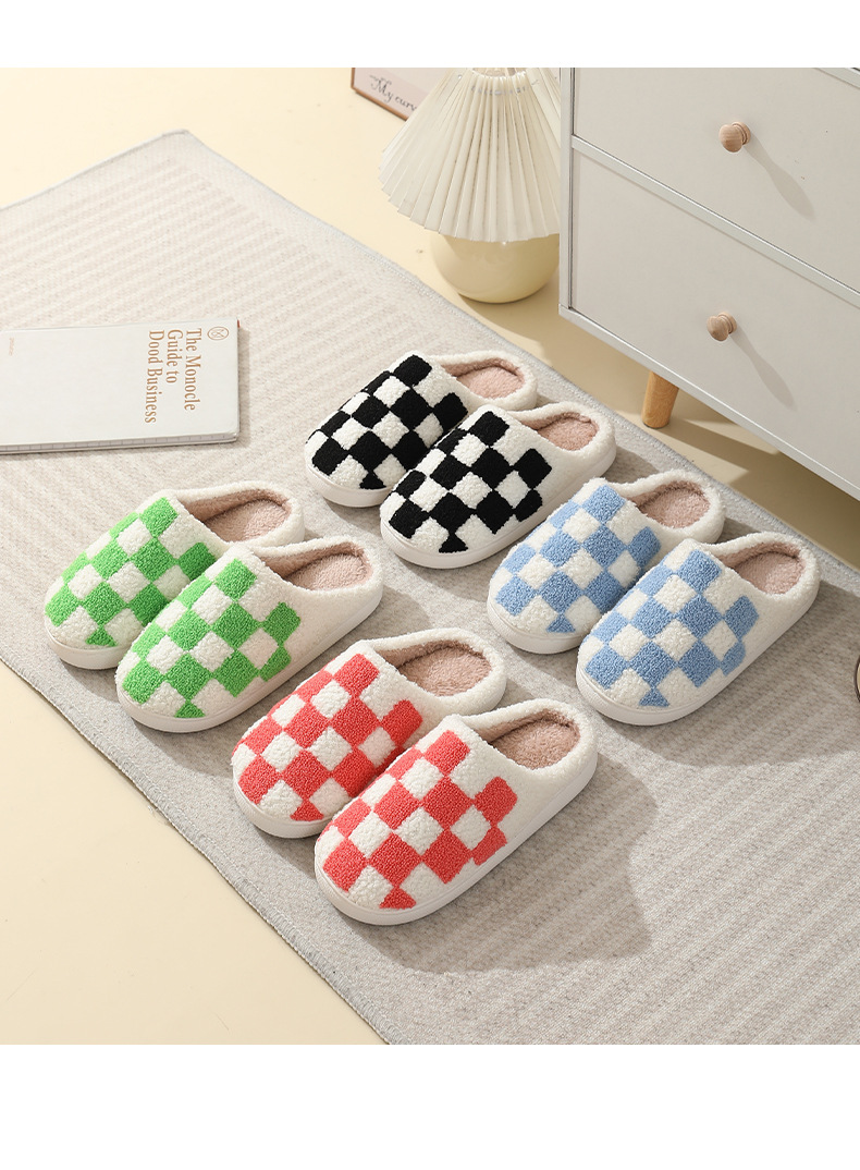 Cotton checkerboard slippers - Krokodil Goodsagent